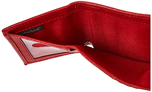 Timberland womens Leather RFID Small Indexer Snap Wallet Billfold, Red, One Size US