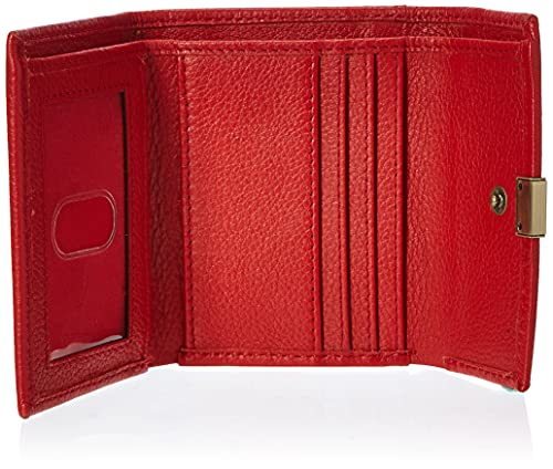 Timberland womens Leather RFID Small Indexer Snap Wallet Billfold, Red, One Size US