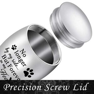 Small Cremation Urn for Dog Ashes 1.57 Inches Mini Pet Ashes Urn Stainless Steel Ashes Keepsake - No Longer by My Side Forever in My Heart