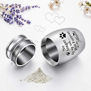 Small Cremation Urn for Dog Ashes 1.57 Inches Mini Pet Ashes Urn Stainless Steel Ashes Keepsake - No Longer by My Side Forever in My Heart