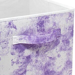 Sorbus Cube Storage Bins Cube Foldable Fabric Basket Bin Box Shelves Cubby Cloth Organizer - Great for Kids Nursery Closet Shelf, Playroom, Home Organization, 4-Pack (Tie-Dye Purple)