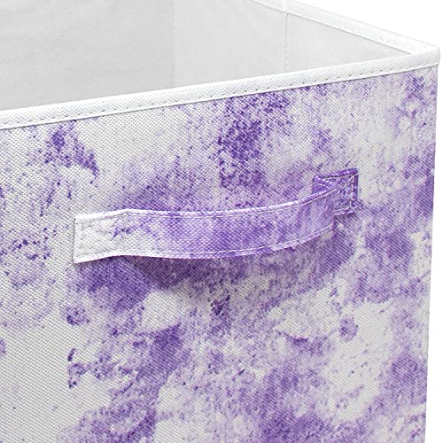 Sorbus Cube Storage Bins Cube Foldable Fabric Basket Bin Box Shelves Cubby Cloth Organizer - Great for Kids Nursery Closet Shelf, Playroom, Home Organization, 4-Pack (Tie-Dye Purple)