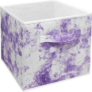 Sorbus Cube Storage Bins Cube Foldable Fabric Basket Bin Box Shelves Cubby Cloth Organizer - Great for Kids Nursery Closet Shelf, Playroom, Home Organization, 4-Pack (Tie-Dye Purple)