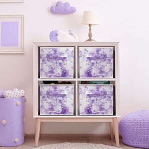 Sorbus Cube Storage Bins Cube Foldable Fabric Basket Bin Box Shelves Cubby Cloth Organizer - Great for Kids Nursery Closet Shelf, Playroom, Home Organization, 4-Pack (Tie-Dye Purple)