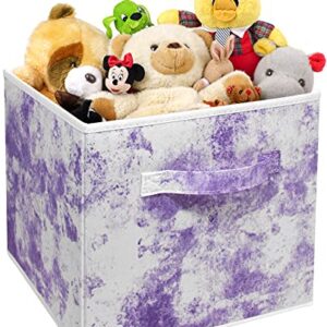 Sorbus Cube Storage Bins Cube Foldable Fabric Basket Bin Box Shelves Cubby Cloth Organizer - Great for Kids Nursery Closet Shelf, Playroom, Home Organization, 4-Pack (Tie-Dye Purple)