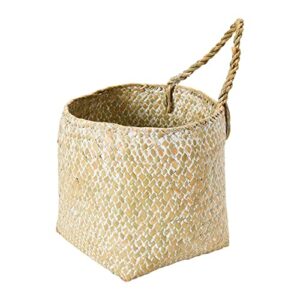 Creative Co-Op Hand-Woven Seagrass Wall Handles, Whitewashed, Set of 2 (Hangs or Sits) Basket, Natural, 2