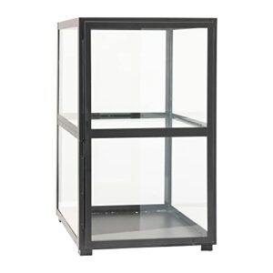 Creative Co-Op Metal & Glass Display 1 Shelf, Black Cabinet