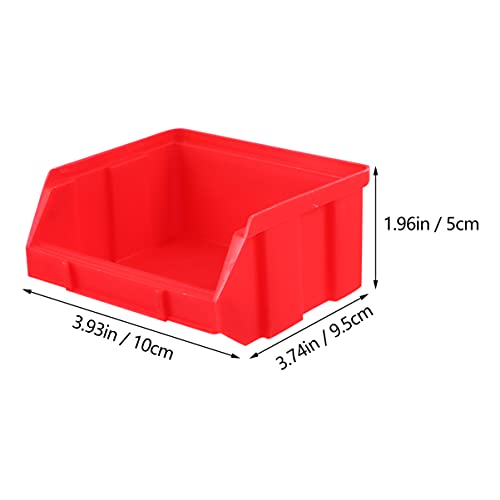 NUOBESTY 10Pcs Stackable Garage Storage Bins Stacking Containers Plastic Storage Bin Package Storage Box Plastic Box Storage Container (Red)