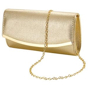 bencomom women’s gold clutch,gold clutch purses for women evening shoulder crossbody handbags bridal prom wedding party gold purse