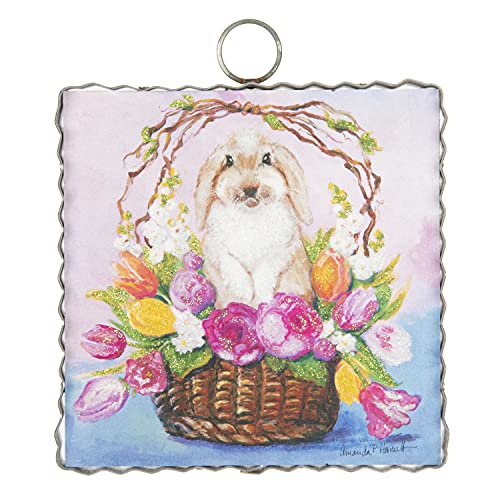 The Round Top Collection - Mini Hamilton French Lop Basket - Metal & Wood