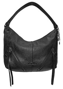 harley-davidson women’s h-d medallion zip-it leather hobo purse – black