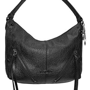 Harley-Davidson Women's H-D Medallion Zip-It Leather HOBO Purse - Black