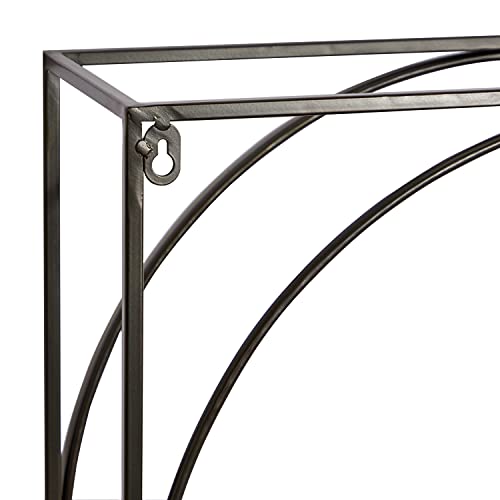 Deco 79 Metal Geometric Wall Shelf, 32" x 7" x 32", Gray