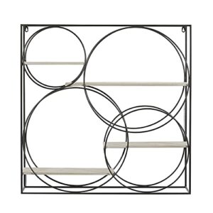 Deco 79 Metal Geometric Wall Shelf, 32" x 7" x 32", Gray