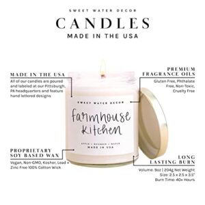 Sweet Water Decor Farmhouse Kitchen Candle | Apple, Maple, Bourbon, Vanilla, Fall Scented Soy Candles for Home | 9oz Clear Jar, 40 Hour Burn Time, Made in the USA