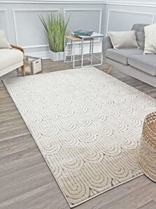 cosmoliving by cosmopolitan chanai cn40a sandstone geometric contemporary area rug, 6’0″x9’0″