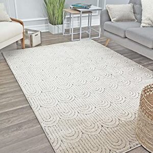 CosmoLiving by Cosmopolitan Chanai CN40A Sandstone Geometric Contemporary Area Rug, 6'0"x9'0"