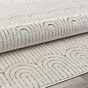 CosmoLiving by Cosmopolitan Chanai CN40A Sandstone Geometric Contemporary Area Rug, 6'0"x9'0"