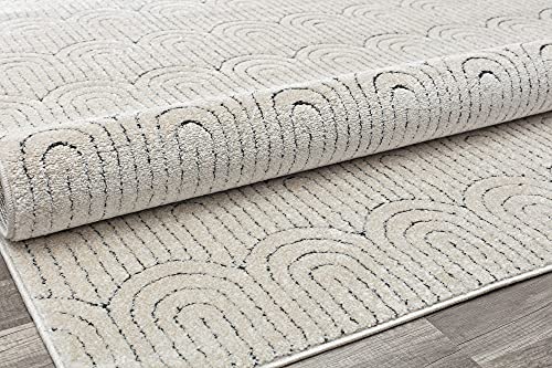 CosmoLiving by Cosmopolitan Chanai CN40A Sandstone Geometric Contemporary Area Rug, 6'0"x9'0"