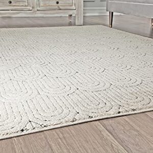 CosmoLiving by Cosmopolitan Chanai CN40A Sandstone Geometric Contemporary Area Rug, 6'0"x9'0"