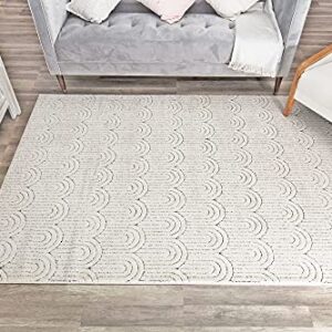 CosmoLiving by Cosmopolitan Chanai CN40A Sandstone Geometric Contemporary Area Rug, 6'0"x9'0"