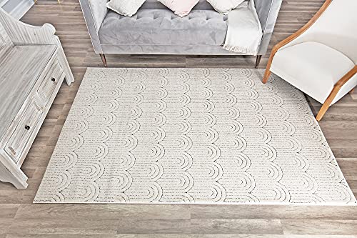 CosmoLiving by Cosmopolitan Chanai CN40A Sandstone Geometric Contemporary Area Rug, 6'0"x9'0"