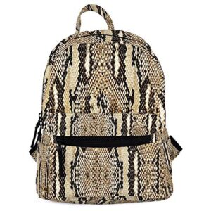 mini backpack purse snakeskin leather satchel school bag casual travel daypack for women girls