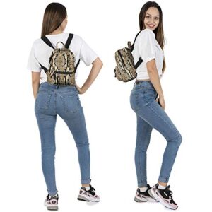 Mini Backpack Purse Snakeskin Leather Satchel School Bag Casual Travel Daypack for Women Girls