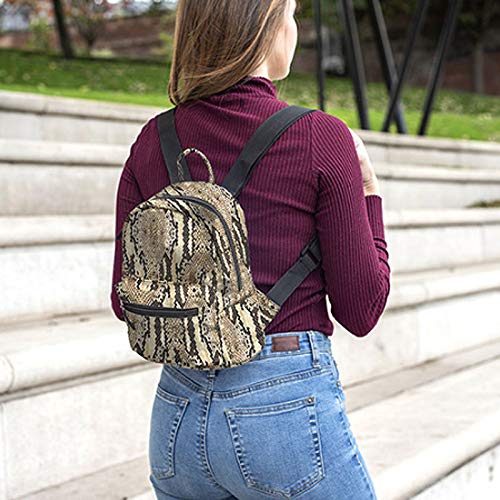 Mini Backpack Purse Snakeskin Leather Satchel School Bag Casual Travel Daypack for Women Girls