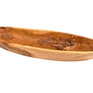 ANDALUCA Hand Carved Teak Wood Canoe Bowl for Potpourri, Entryway, Tabletops, Kitchen, Fruit, Keys & Decorating (26" length)