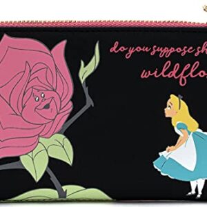 Loungefly x Disney Alice in Wonderland Flowers AOP Canvas Wallet (Multi, One Size)