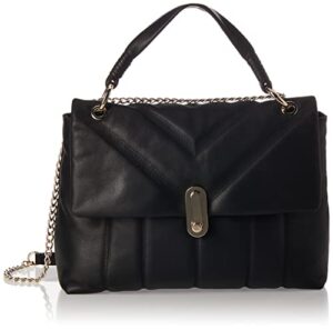 ted baker leather puffer quilt detail shoulder bag, black