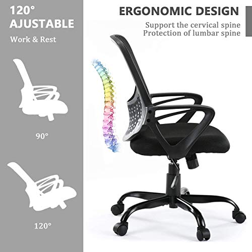 Ergonomic Home Office Rolling Swivel Mesh Desk Chairs for Adults Men Women