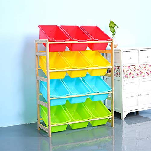 WUWEOT 8 Pack Scoop-Front Storage Bins, Easy-to-Grip Design Multipurpose Stackable Plastic Storage Cubbies For Classroom, Nursery, Playrooms And Home Organization