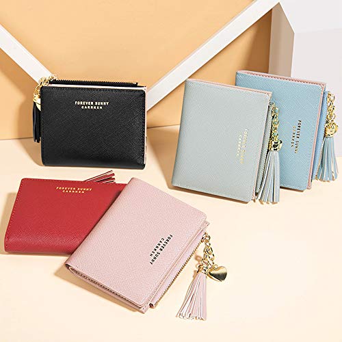 Womens Small Wallet Mini Purse Bifold Slim Card Case Holder Zipper Coin Pocket