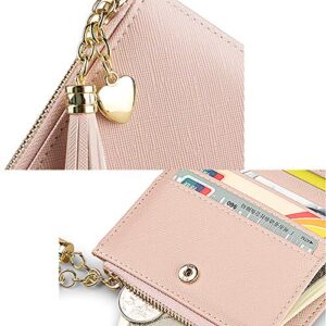 Womens Small Wallet Mini Purse Bifold Slim Card Case Holder Zipper Coin Pocket