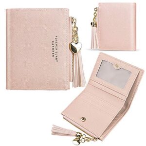 Womens Small Wallet Mini Purse Bifold Slim Card Case Holder Zipper Coin Pocket