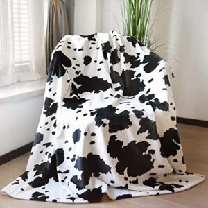 Cow Print Blanket Soft Warm Plush Cow Blankets and Throws Lightweight Cozy Cows Plush Blanket Flannel Cow Throw Sofa Bedroom Couch Camping Travel Blanket Perfect Cow Gift Kids Adults 50x60 inch