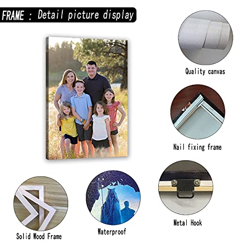 ZHONGYUTONG Custom Canvas Wall Art Customized Personalized Print Your Photo on Canvas for Bedroom Room Wedding Baby Pet Family Picture Digitally Printed (Frame, 8"x10")