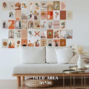 Fuiyoh Posters for Room Aesthetic - 50Pcs Boho Wall Collage Kit| Boho Room Decor Aesthetic for Teen Girls| Boho Collage Kit for Wall Aesthetic |Preppy Room Decor for Bedroom Aesthetic| 4x 6