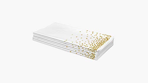 White Plastic Tablecloths - 12 Pack - 54 X 108 | Gold Dot Disposable Tablecloths | Plastic Tablecloth | White Tablecloths | Plastic Table Cover | Paper Tablecloths For Bbq, Party, Fine Dining, Wedding