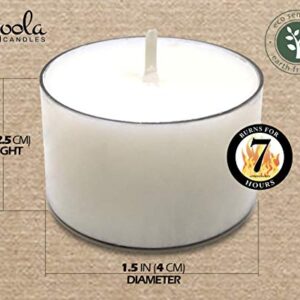 Hyoola Pure Tealight Candles - 100% Natural Candles Non Toxic - 7 Hour Vegan Tea Lights Candles in Clear Cup - 40 Pack