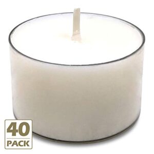 Hyoola Pure Tealight Candles - 100% Natural Candles Non Toxic - 7 Hour Vegan Tea Lights Candles in Clear Cup - 40 Pack