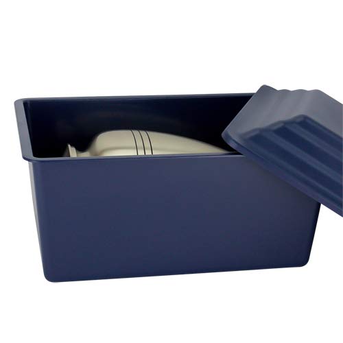 Navy Blue Urn Vault for Ground Burial, Holds One Adult Cremation Urn for Human Ashes, Durable and Secure Cremation Urn Vault for Cemetery Burial