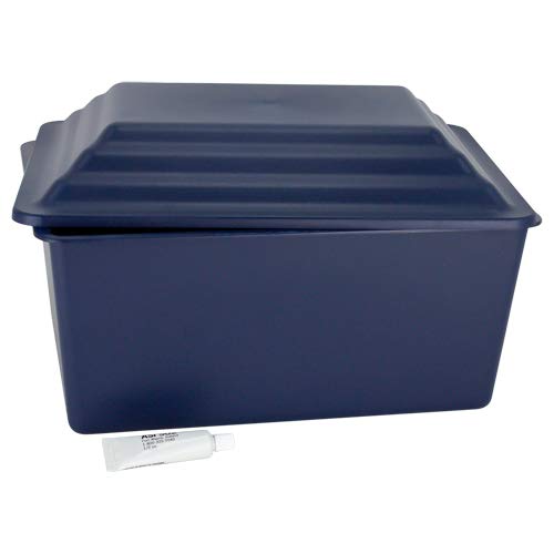 Navy Blue Urn Vault for Ground Burial, Holds One Adult Cremation Urn for Human Ashes, Durable and Secure Cremation Urn Vault for Cemetery Burial