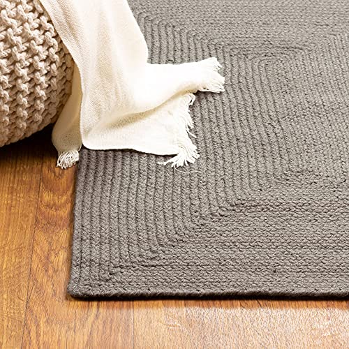 Super Area Rugs Lichfield Handmade Solid Reversible Indoor / Outdoor Braided Rug Charcoal Gray 4' x 6' Rectangle