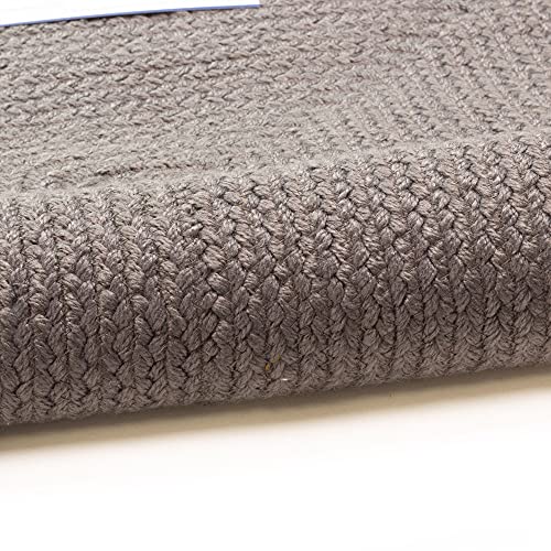 Super Area Rugs Lichfield Handmade Solid Reversible Indoor / Outdoor Braided Rug Charcoal Gray 4' x 6' Rectangle