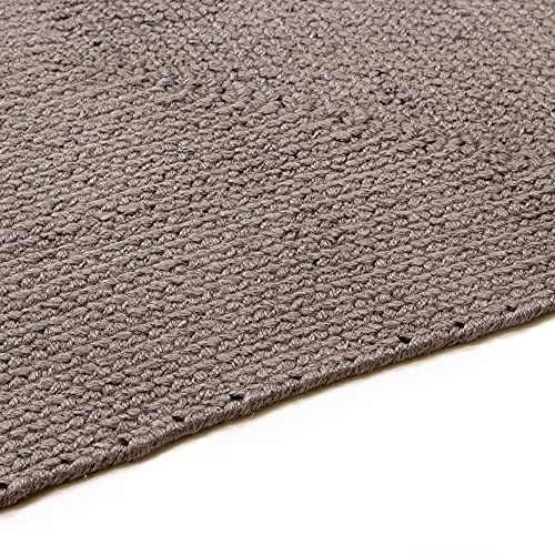 Super Area Rugs Lichfield Handmade Solid Reversible Indoor / Outdoor Braided Rug Charcoal Gray 4' x 6' Rectangle