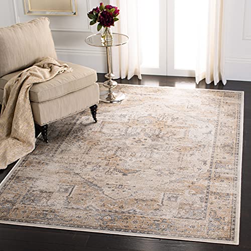 Safavieh Atlas Collection 7'10" x 10' Camel/Stone ATL976C Vintage Oriental Distressed Viscose Area Rug