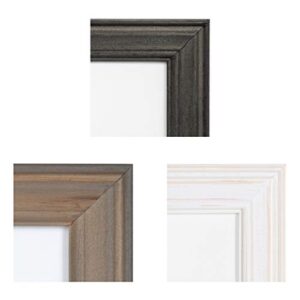 Kate and Laurel Bordeaux Farmhouse Gallery Floating Shelf and Wall Frame Kit, Set of 8, Multiple Finishes, Assorted Size Frames and Two Display Shelves